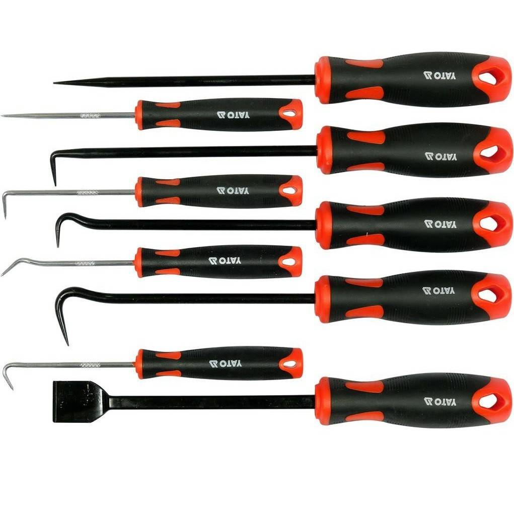 Set 9 carlige si raclete pentru extras garnituri Yato YT-08426, Crom ...