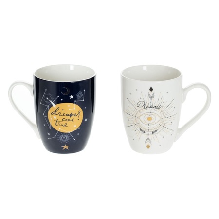 Set 2 cani, Portelan, 350 ml, Multicolor - eMAG.ro