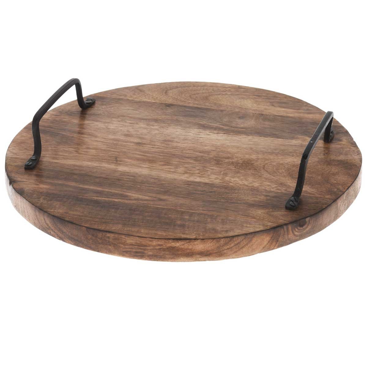 Tava cu manere pentru servire, 30 cm, Lemn, Maro/Negru - eMAG.ro