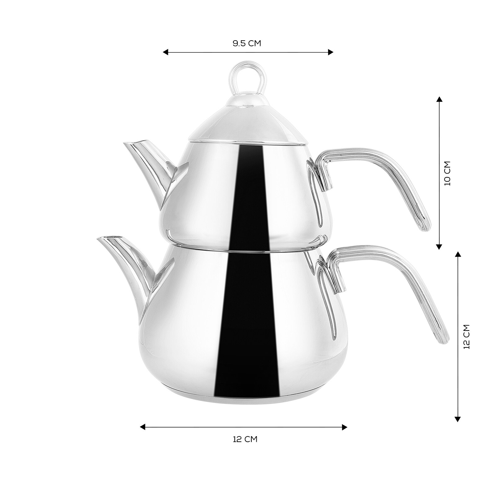 Set 3 ceainic Karaca, Ceainic Inox 1L, Ceainic Portelan 1L, Ceainic ...