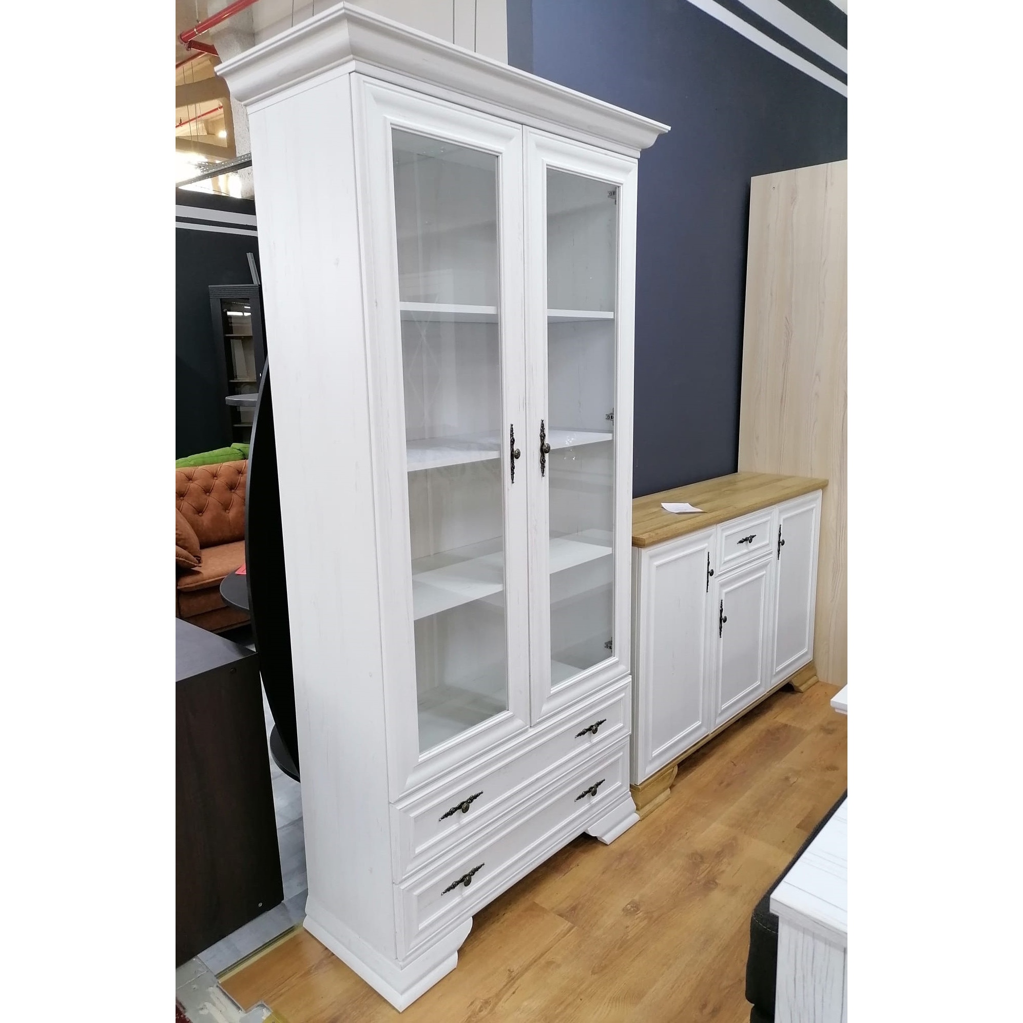 Set living modular Iris Alb Antichizat, 6 piese, 430 x 198 x 51 cm ...