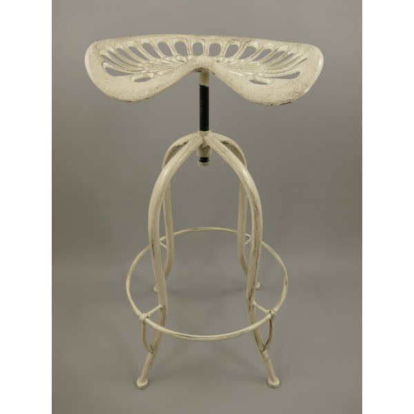 Scaun de bar, fier, alb antic - eMAG.ro