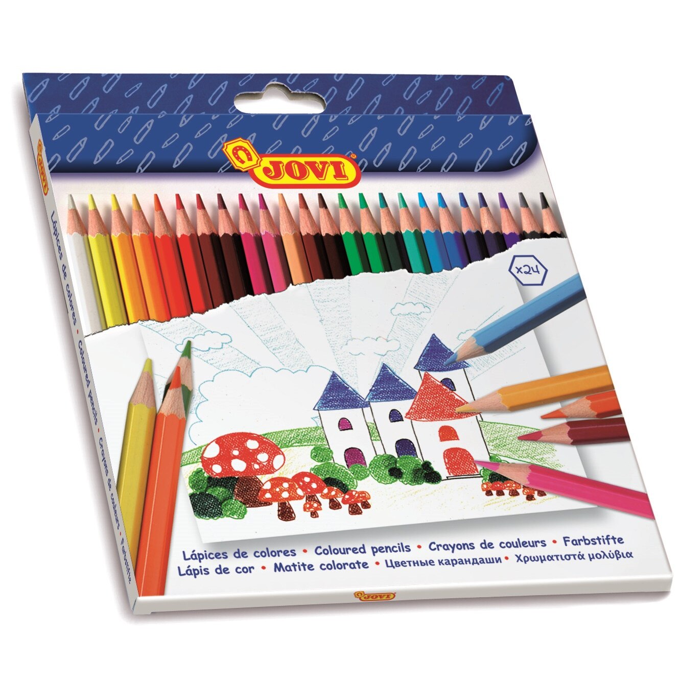 Creioane colorate hexagonale din lemn Jovi 24 culori art 730/24 - eMAG.ro