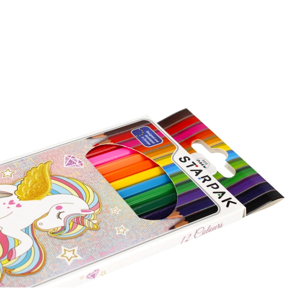Set Creioane colorate Starpak Unicorn, multicolor, 12 buc - eMAG.ro