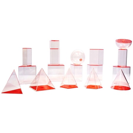 Set forme geometrice, Sticla organica/Plastic, 10 cm, Transparent - eMAG.ro