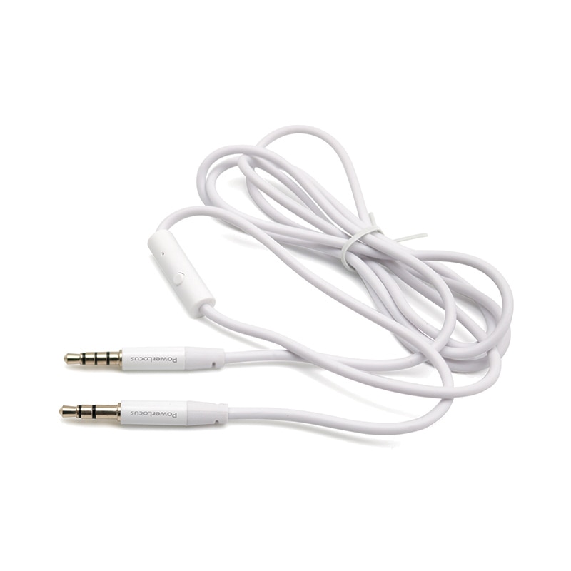 Cablu audio de 3,5 mm cu microfon, PowerLocus, Alb - eMAG.ro