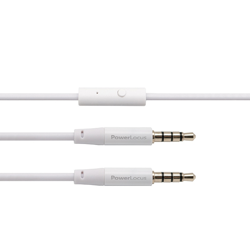 Cablu audio de 3,5 mm cu microfon, PowerLocus, Alb - eMAG.ro