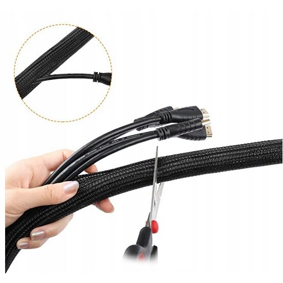 Organizator cabluri birou 19 mm, lungime 3 m, negru - eMAG.ro