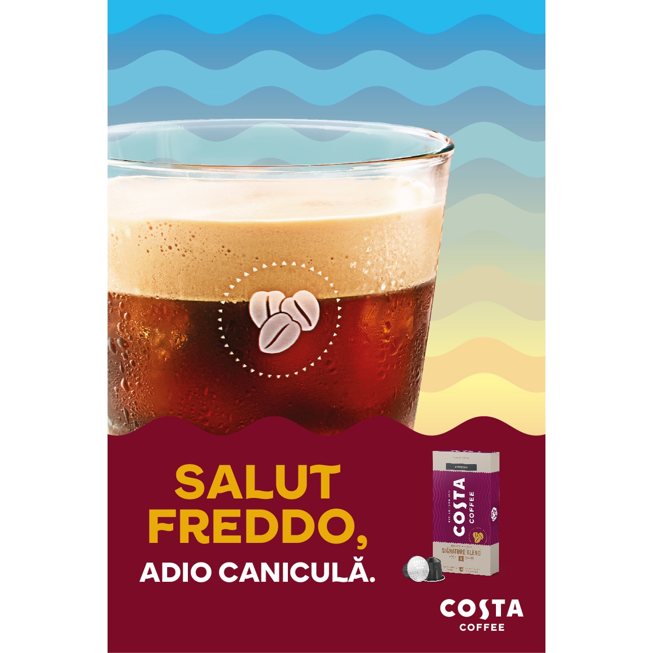 Pachet cafea Capsule, compatibile Nespresso®*, Costa Freddo cu Shaker ...