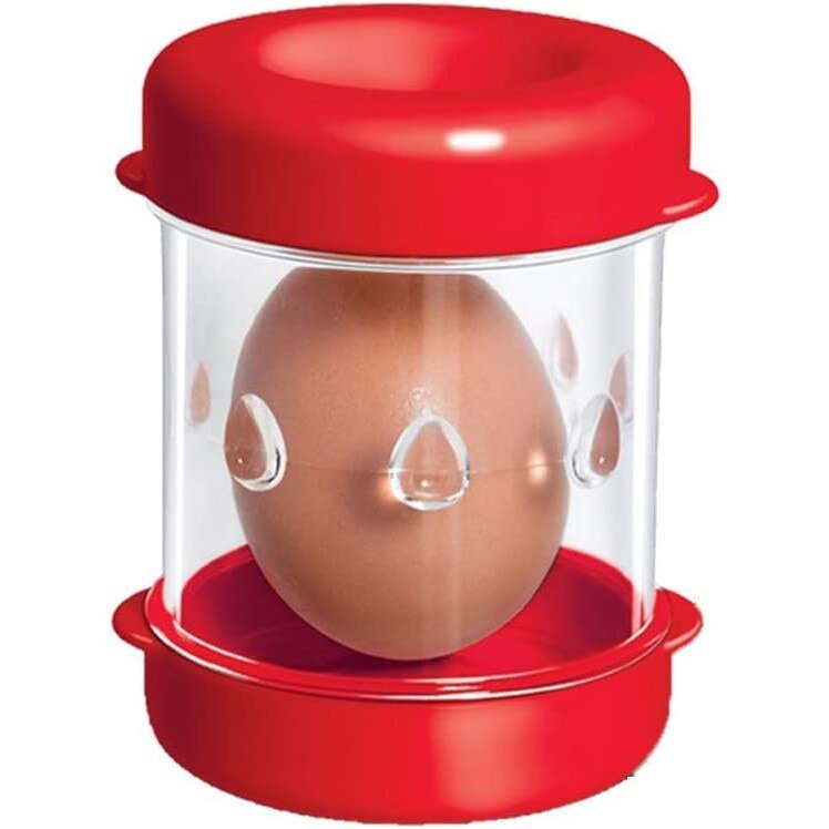 Recipient plastic pentru decojit oua fierte, 7 x 10 cm, culoare rosie ...