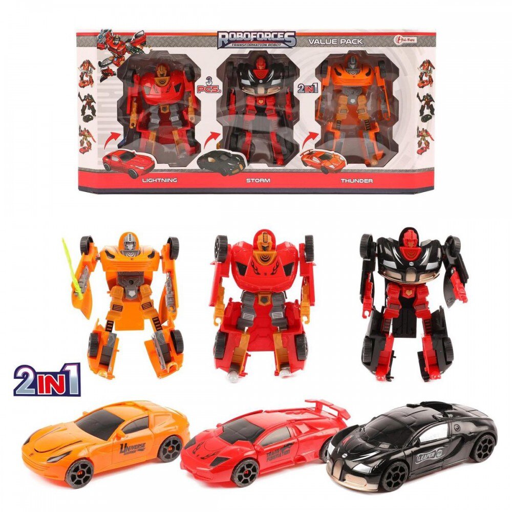 Set 3 roboti de 10 cm, transformers - eMAG.ro