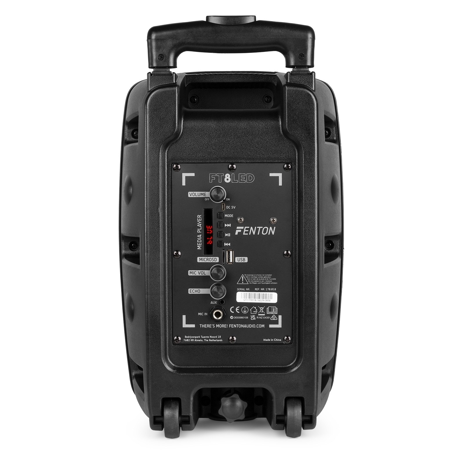 Boxa portabila cu acumulator si microfon, Bluetooth/USB/SD, 300W, 8 ...