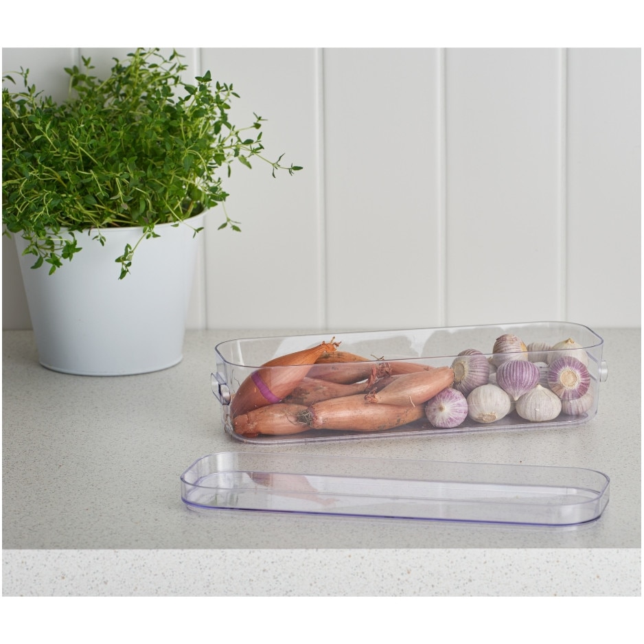 Cutie depozitare SmartStore Compact Slim, organizare alimente frigider, transparenta, fara BPA ...