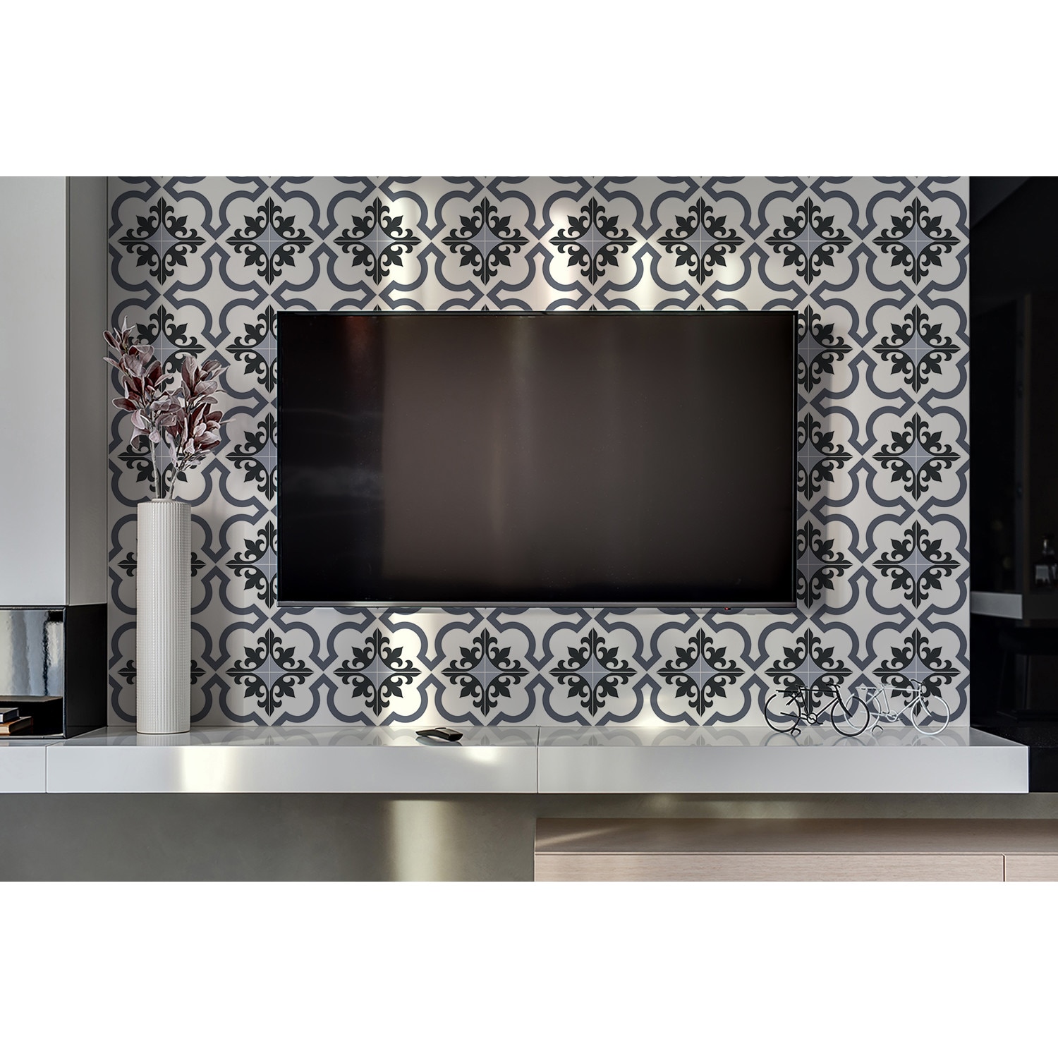 Panou de perete decorativ, Crini regali, Gri, 100 cm x 50 cm ...