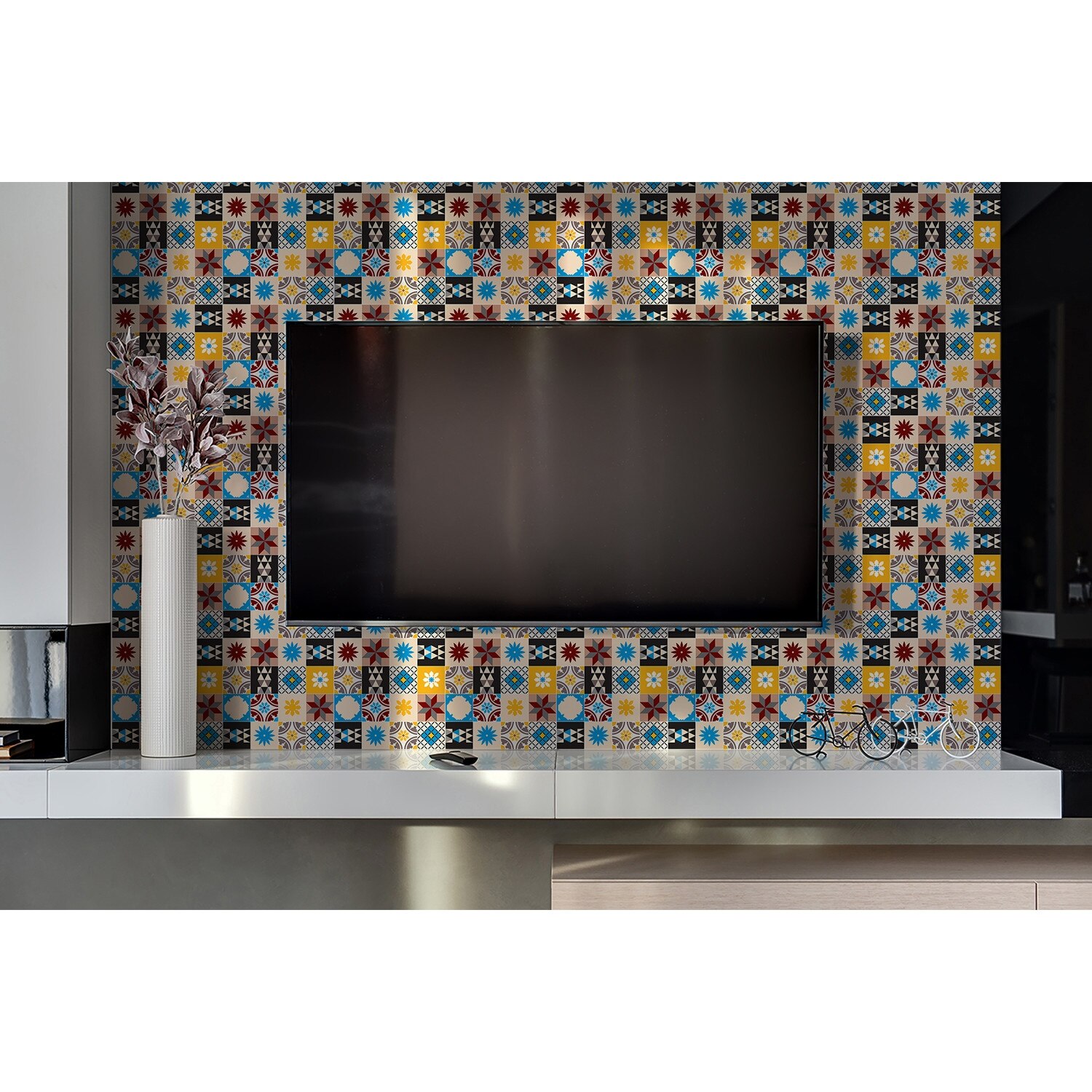 Panou de perete decorativ, mozaic oriental, Multicolor, 100 cm x 50 cm ...