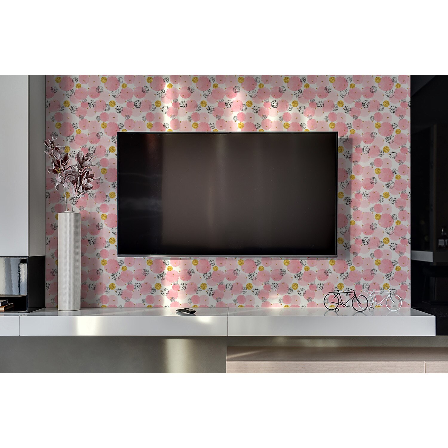 Panou de perete decorativ, Puncte, Roz, 100 cm x 50 cm - eMAG.ro