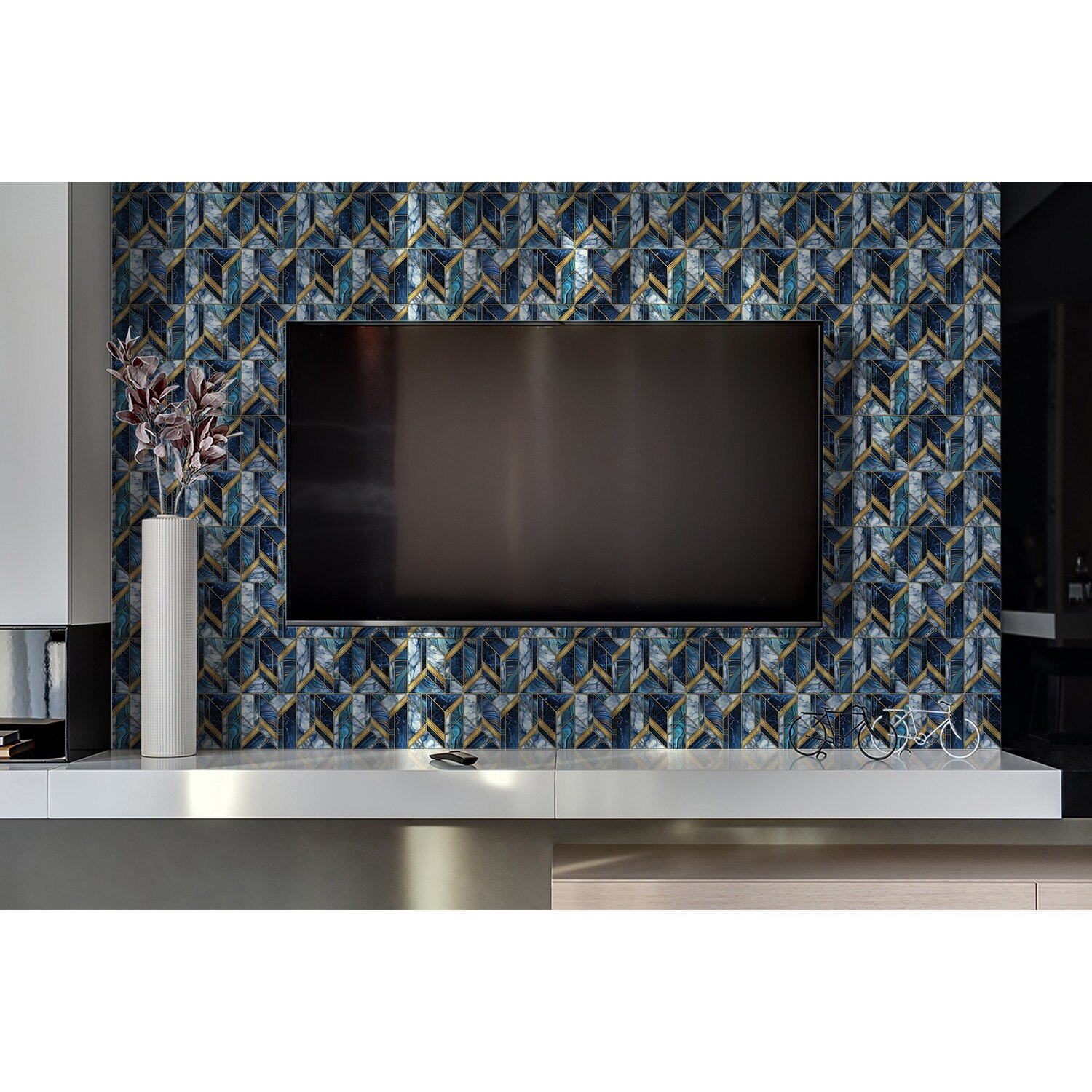 Panou de perete decorativ, Abstractia moderna, Multicolor, 100 cm x 50 ...