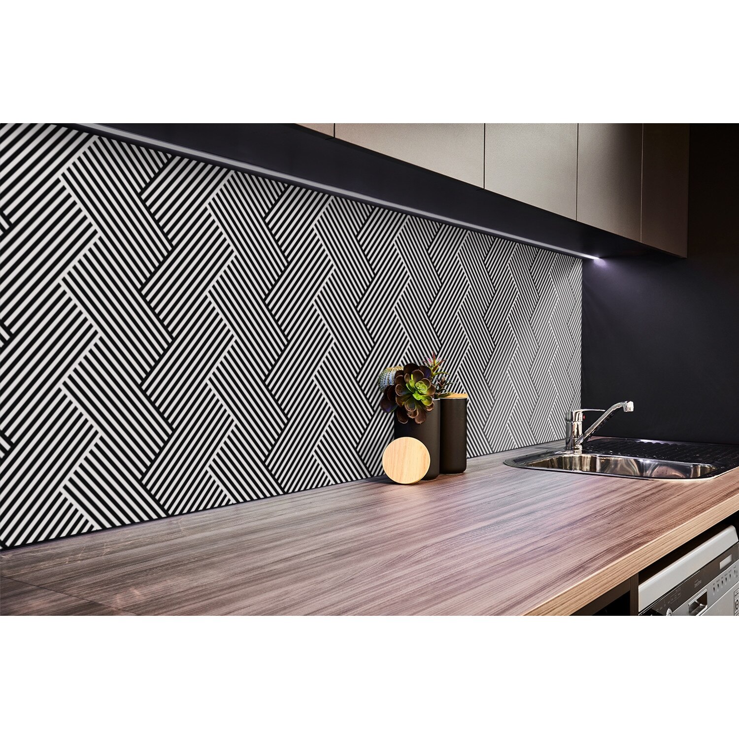 Panou de perete autoadeziv, Linii geometrice, Multicolor, 100 cm x 50 ...