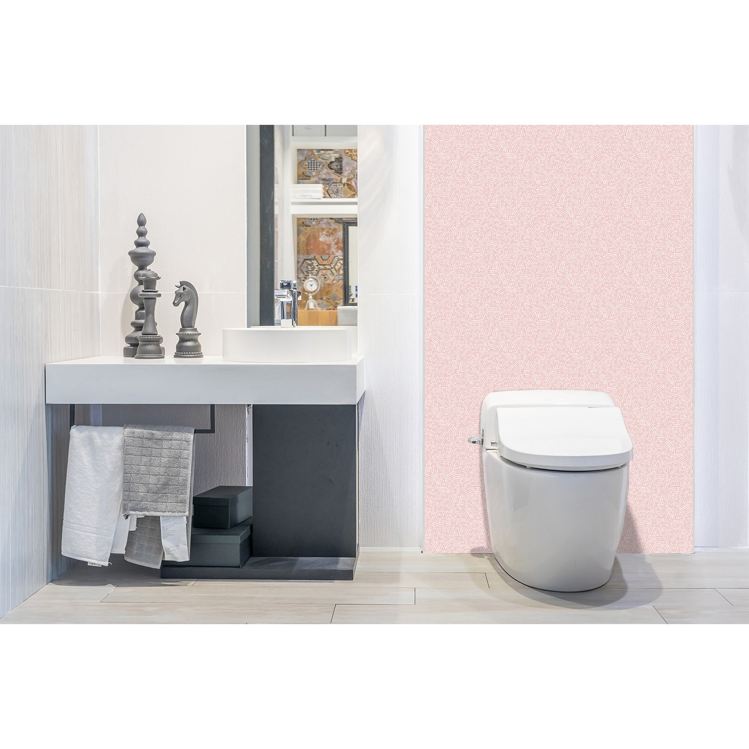 Panou de perete decorativ, Mozaic ceramic, Roz, 100 cm x 50 cm ...