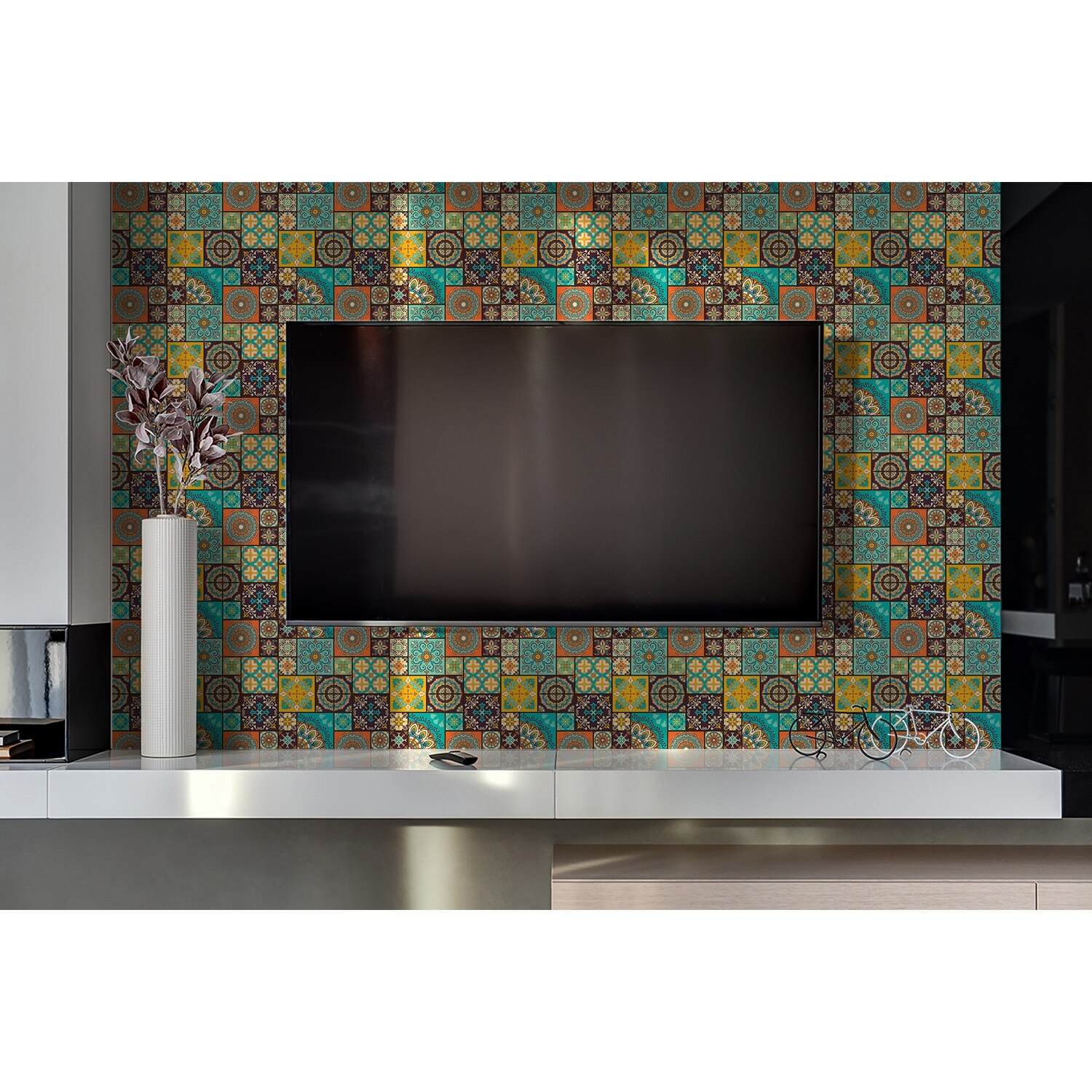 Panou de perete decorativ, Patchwork, Multicolor, 100 cm x 50 cm - eMAG.ro