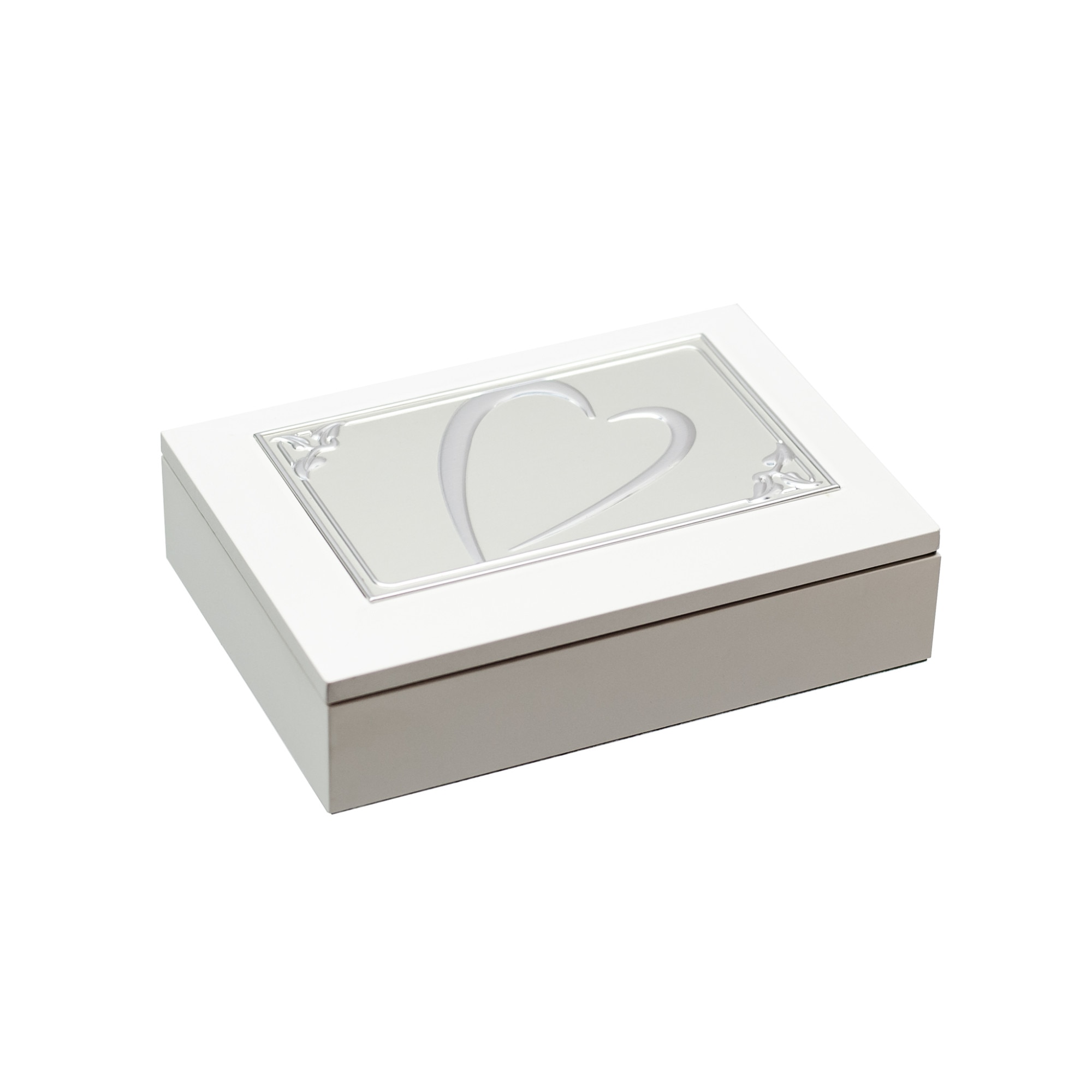 Cutie pentru bijuterii, inima alba, 5x17x12 cm, Poem Design - eMAG.ro