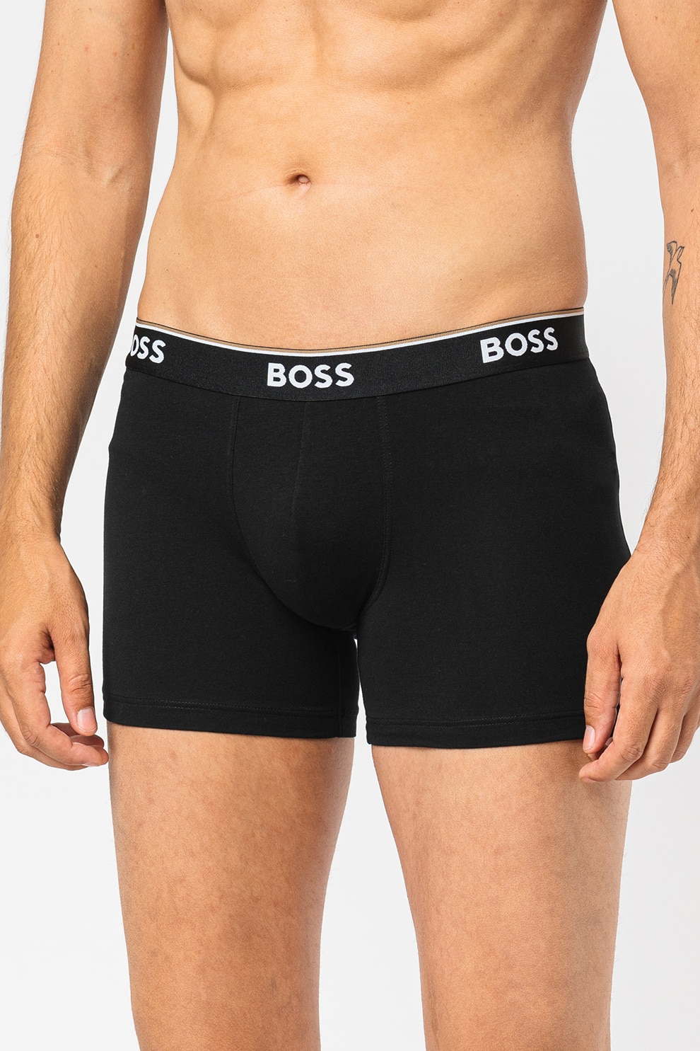 BOSS, Set de boxeri cu banda logo in talie - 3 perechi, Negru, L - eMAG.ro