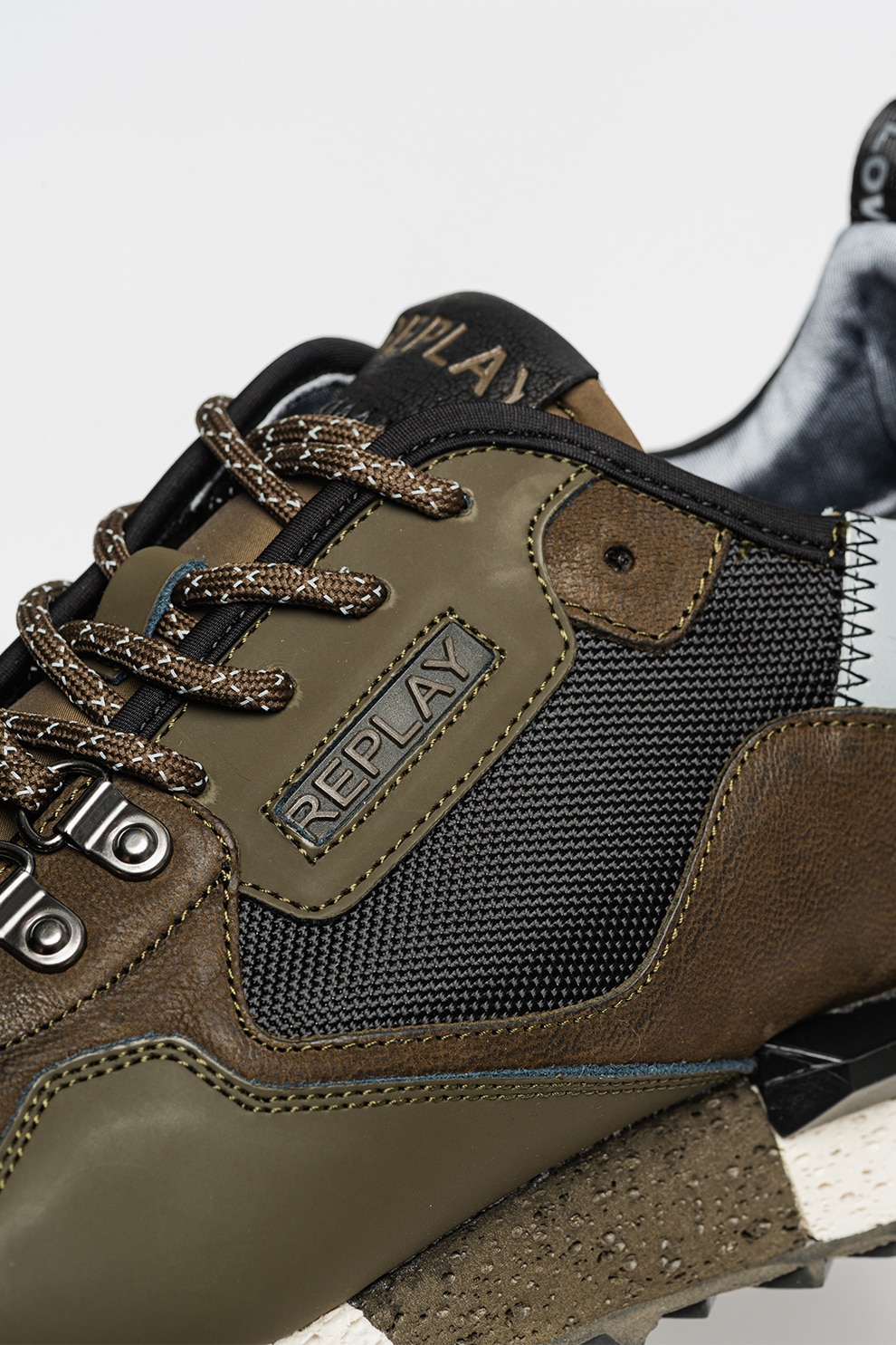 Replay, Field Speed sneaker bőrrészletekkel, Katonai zöld, 43 - eMAG.hu