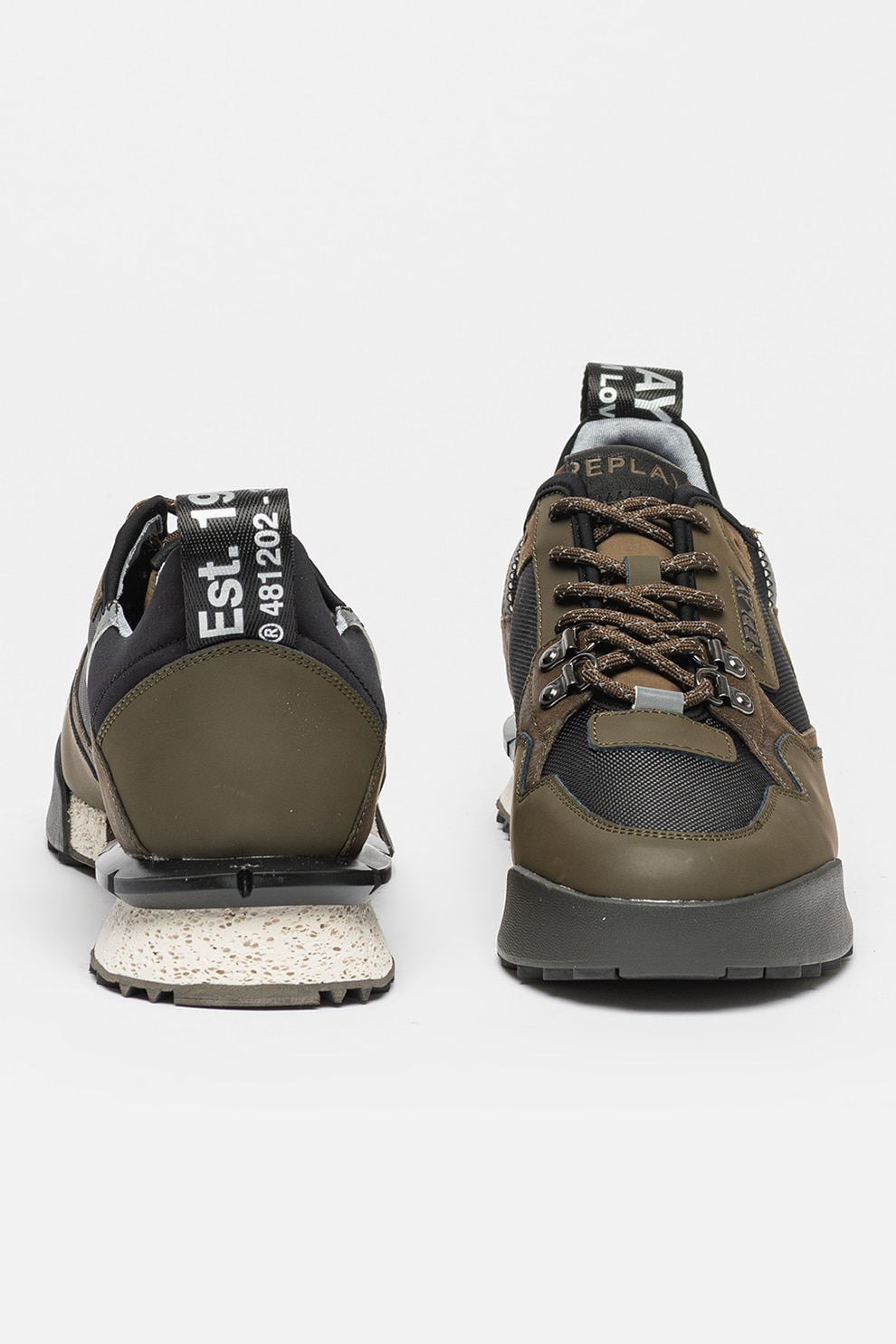 Replay, Field Speed sneaker bőrrészletekkel, Katonai zöld, 43 - eMAG.hu