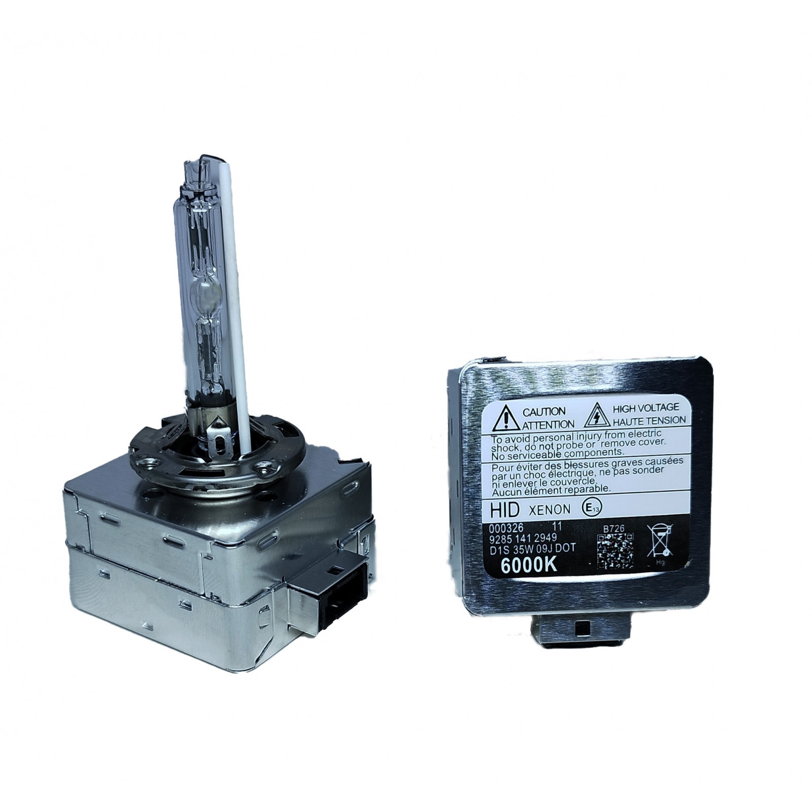 Set 2 becuri xenon D1S soclu metalic Quick StaRT lumina ALB rece 6000k ...