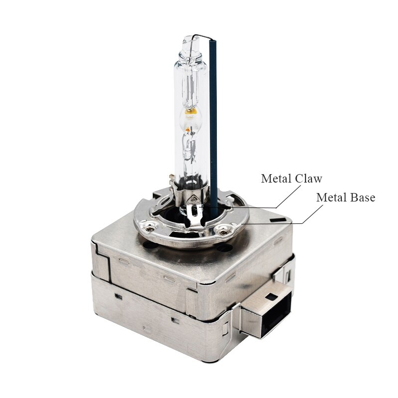 Set 2 becuri xenon D1S soclu metalic Quick StaRT lumina ALB rece 6000k ...