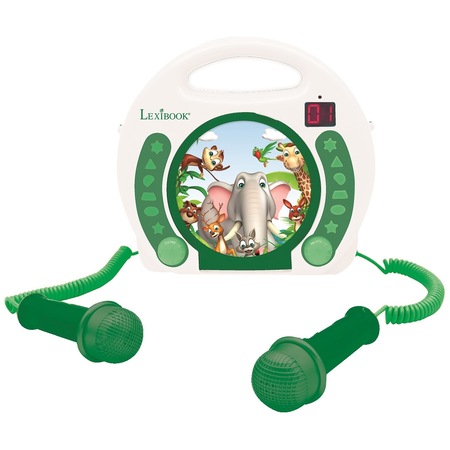 CD player portabil, Lexibook, Design animale, 2 microfoane, Multicolor ...