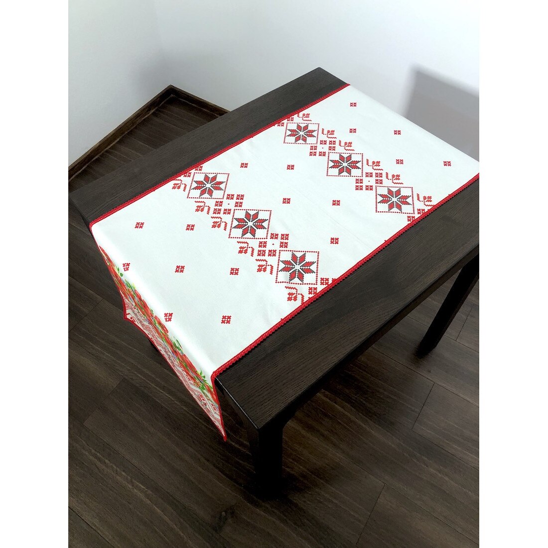 Decor pentru fata de masa, Traversa model floral traditional, 45 x 160 ...