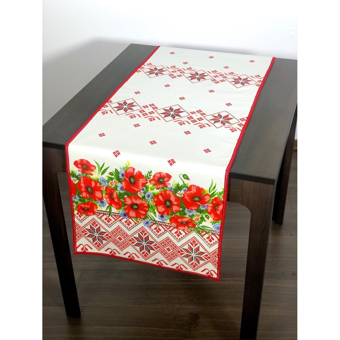 Decor pentru fata de masa, Traversa model floral traditional, 45 x 160 ...