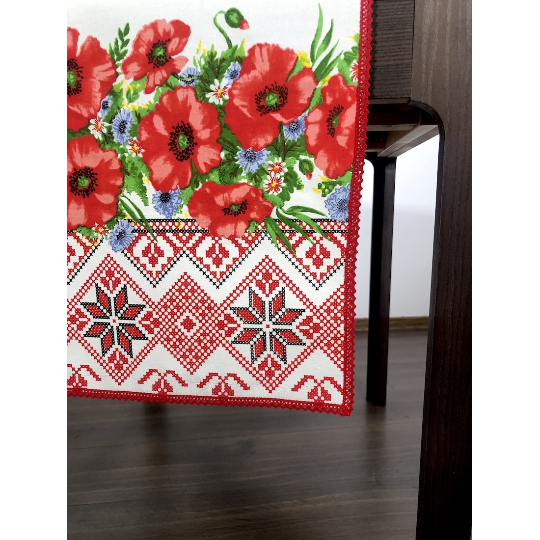 Decor pentru fata de masa, Traversa model floral traditional, 45 x 160 ...