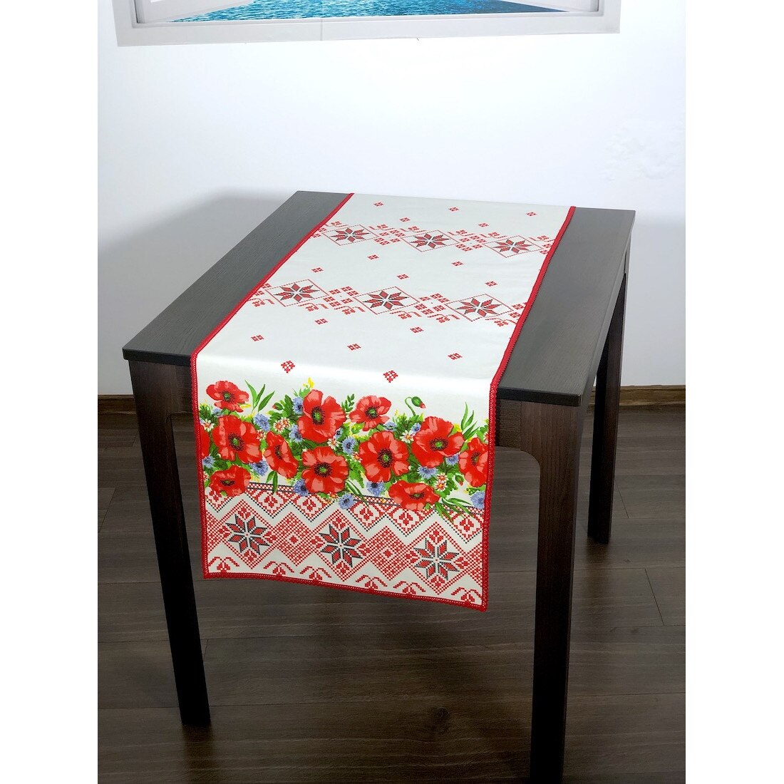 Decor pentru fata de masa, Traversa model floral traditional, 45 x 160 ...