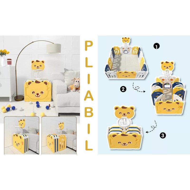 Tarc copii DacEnergy©, cu cos de baschet, mingi, tabla de desen, muchii ...