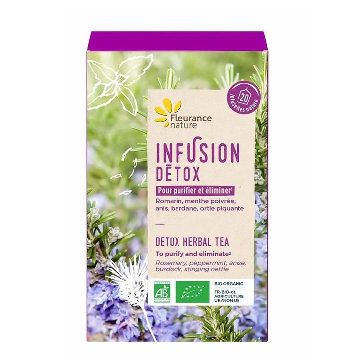 Ceai de Plante Detox Bio 20 plicuri Fleurance - eMAG.ro