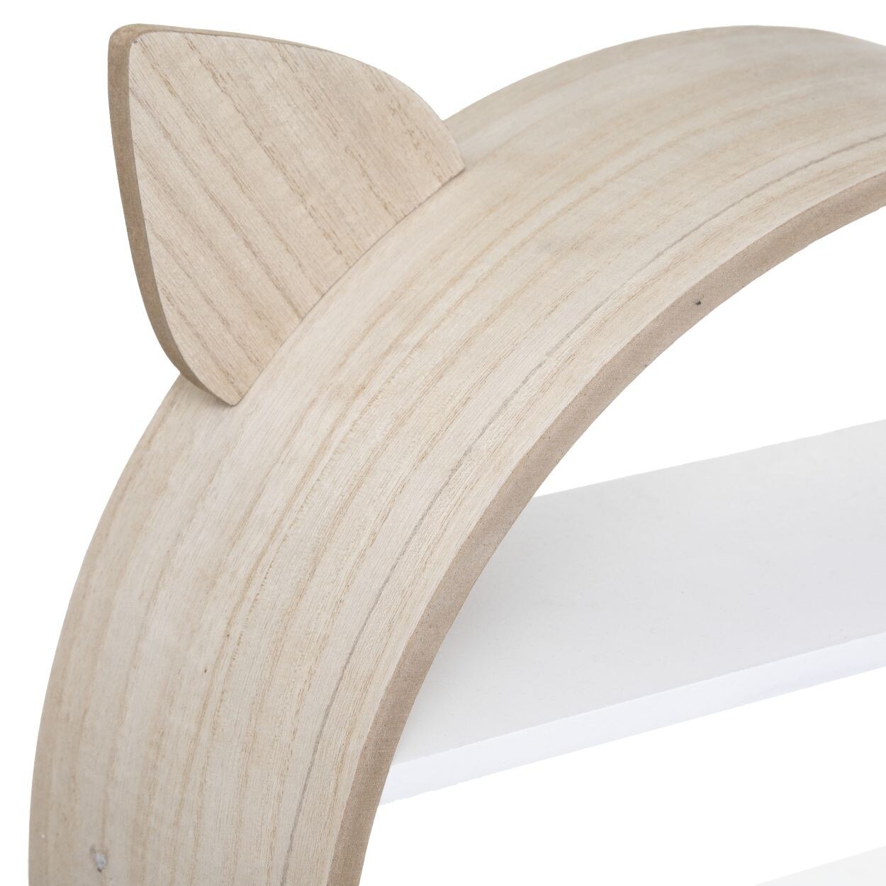 Raft de perete camera copilului, Model urechi, MDF, Maro/Alb - eMAG.ro