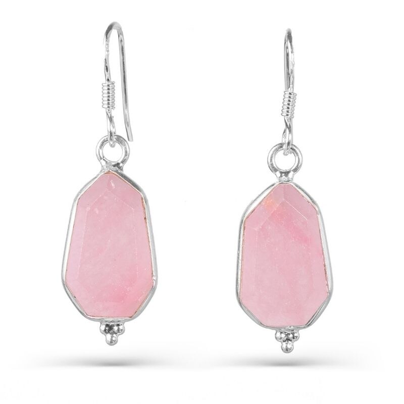 Cercei argint lungi - cuart roz fatetat - eMAG.ro