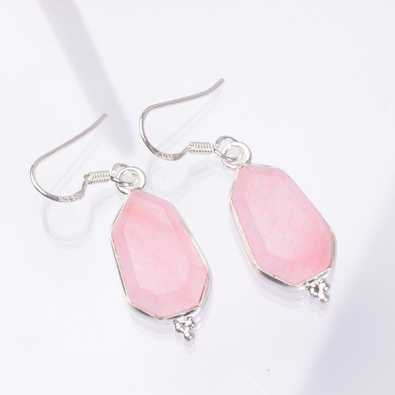 Cercei argint lungi - cuart roz fatetat - eMAG.ro