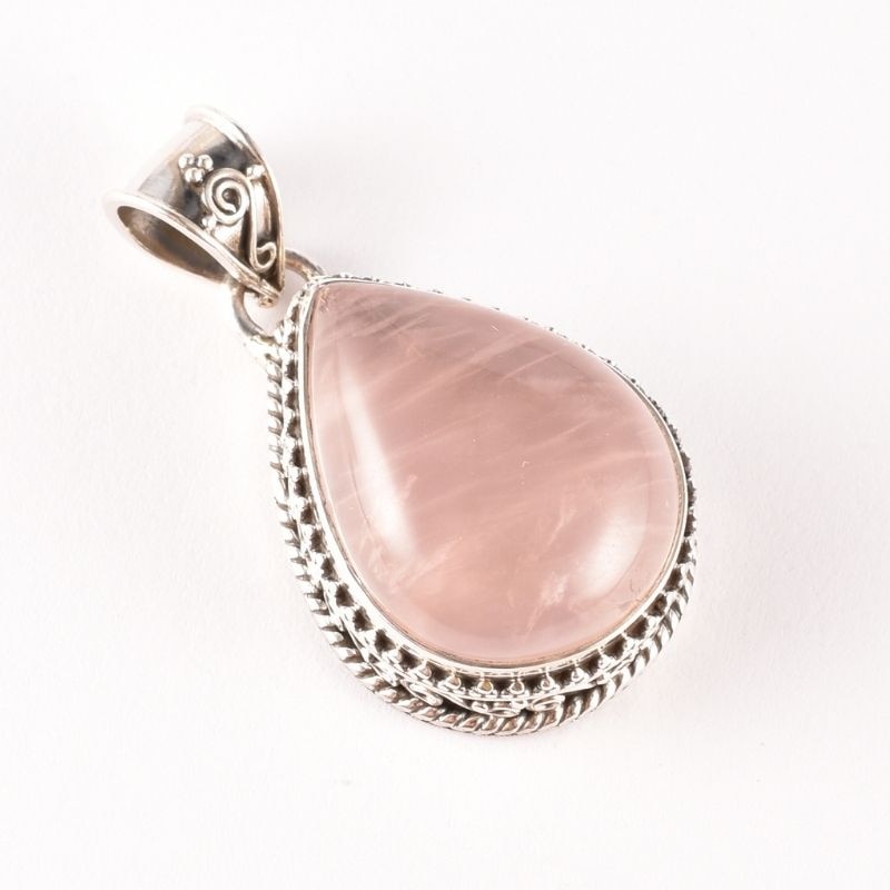 Pandantiv argint cuart roz forma para - eMAG.ro