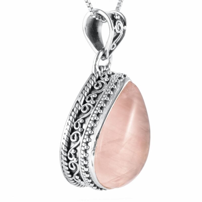 Pandantiv argint cuart roz forma para - eMAG.ro