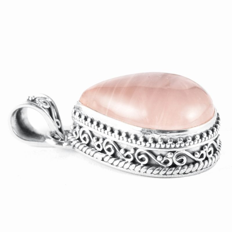 Pandantiv argint cuart roz forma para - eMAG.ro