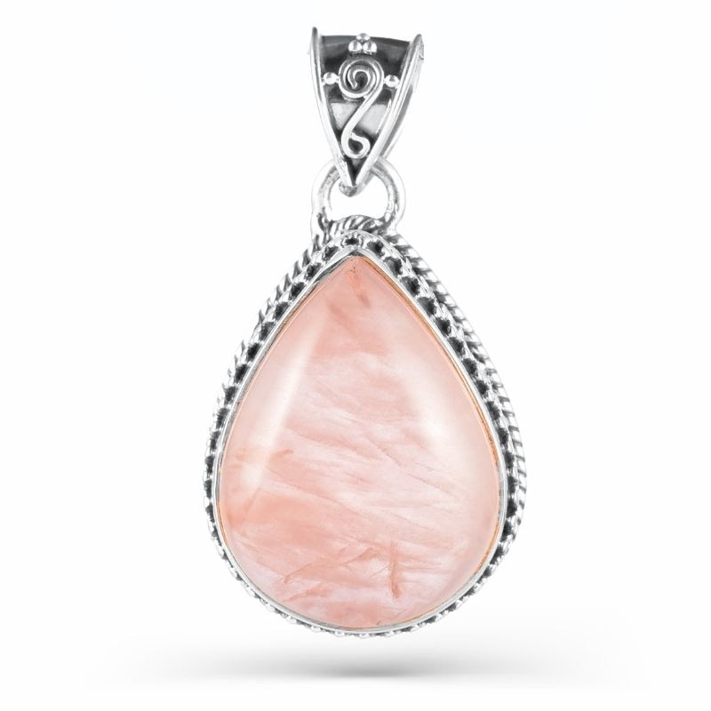 Pandantiv argint cuart roz forma para - eMAG.ro