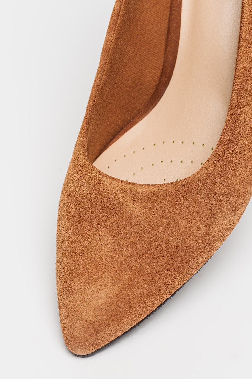 Clarks, Кожени обувки Teresa Step с остър връх, Канела, 3 - eMAG.bg