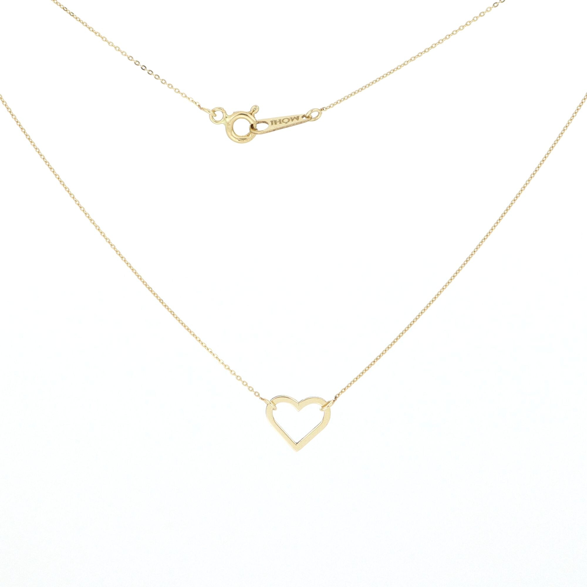 Lant aur galben 14k, cu pandant in forma de inima decupata - eMAG.ro