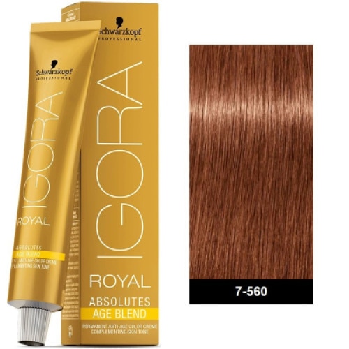 Vopsea de par Schwarzkopf Professional Igora Royal Absolutes, 7-560 ...