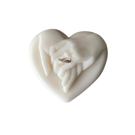 Marturie nunta din ceara de soia in forma de maini, culoare ...