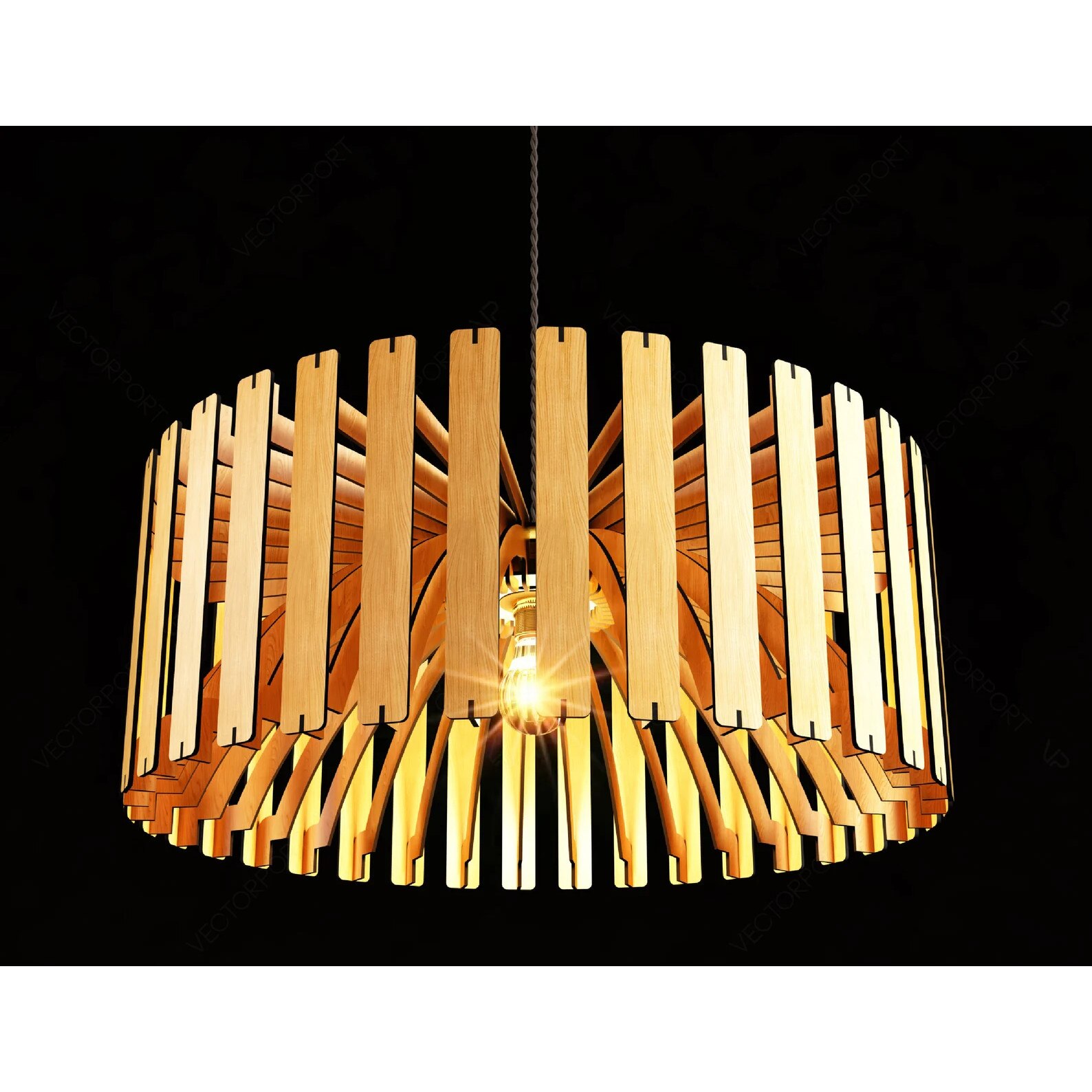 Lustra Pendul modern din lemn Round line - eMAG.ro