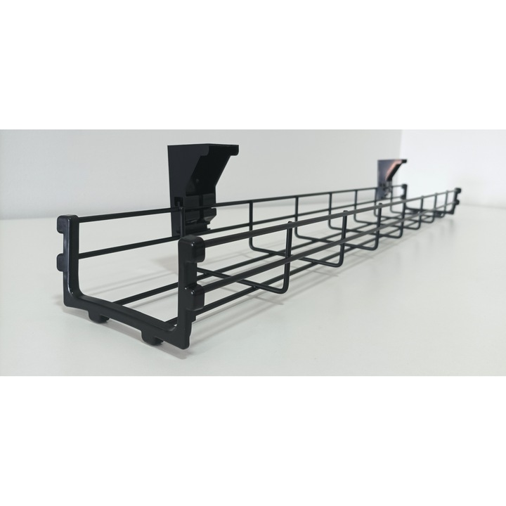 Tavita pentru cabluri, montaj sub blatul de birou, 1.68 kg, 80 x 10 x ...